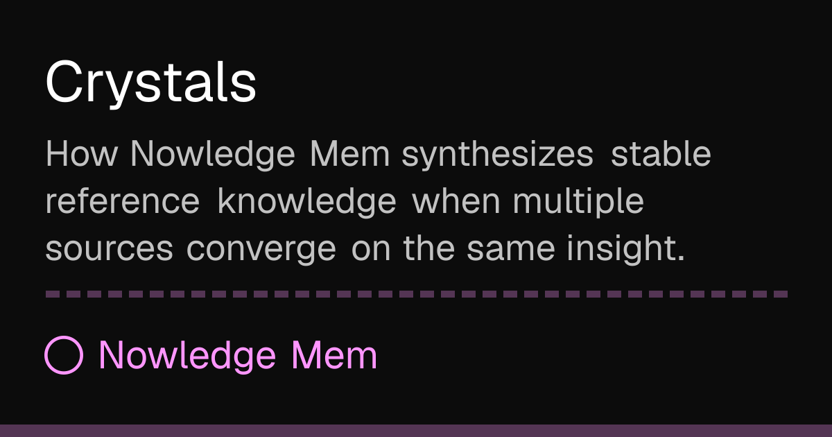 知识结晶 | Nowledge Mem